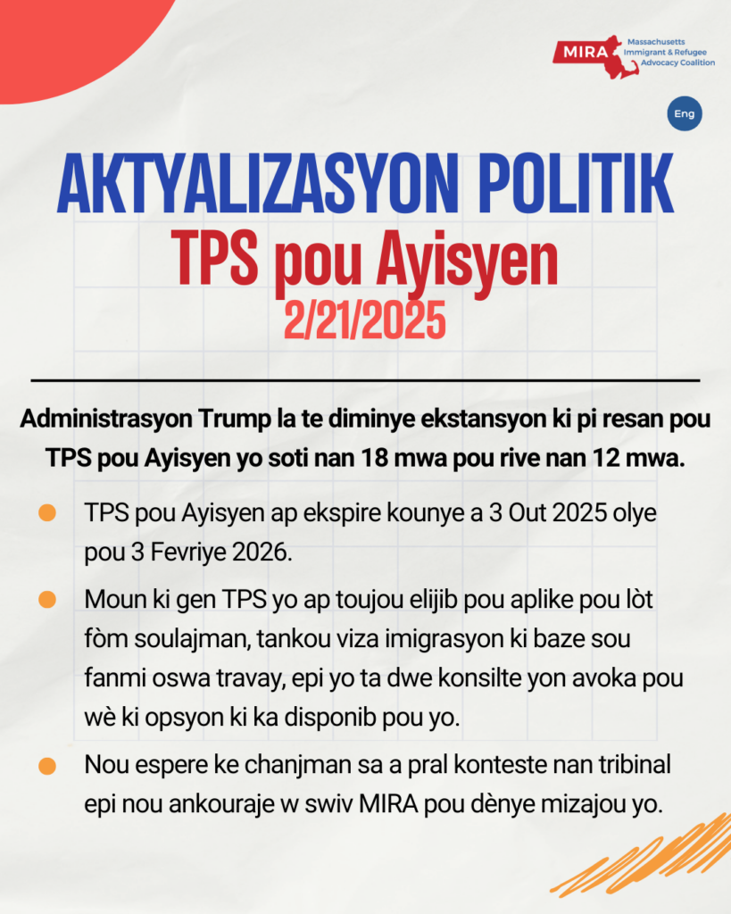 TPS for Haitians Policy Update 2/21/25 - MIRA Coalition