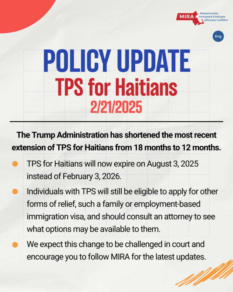 TPS for Haitians Policy Update 2/21/25 - MIRA Coalition