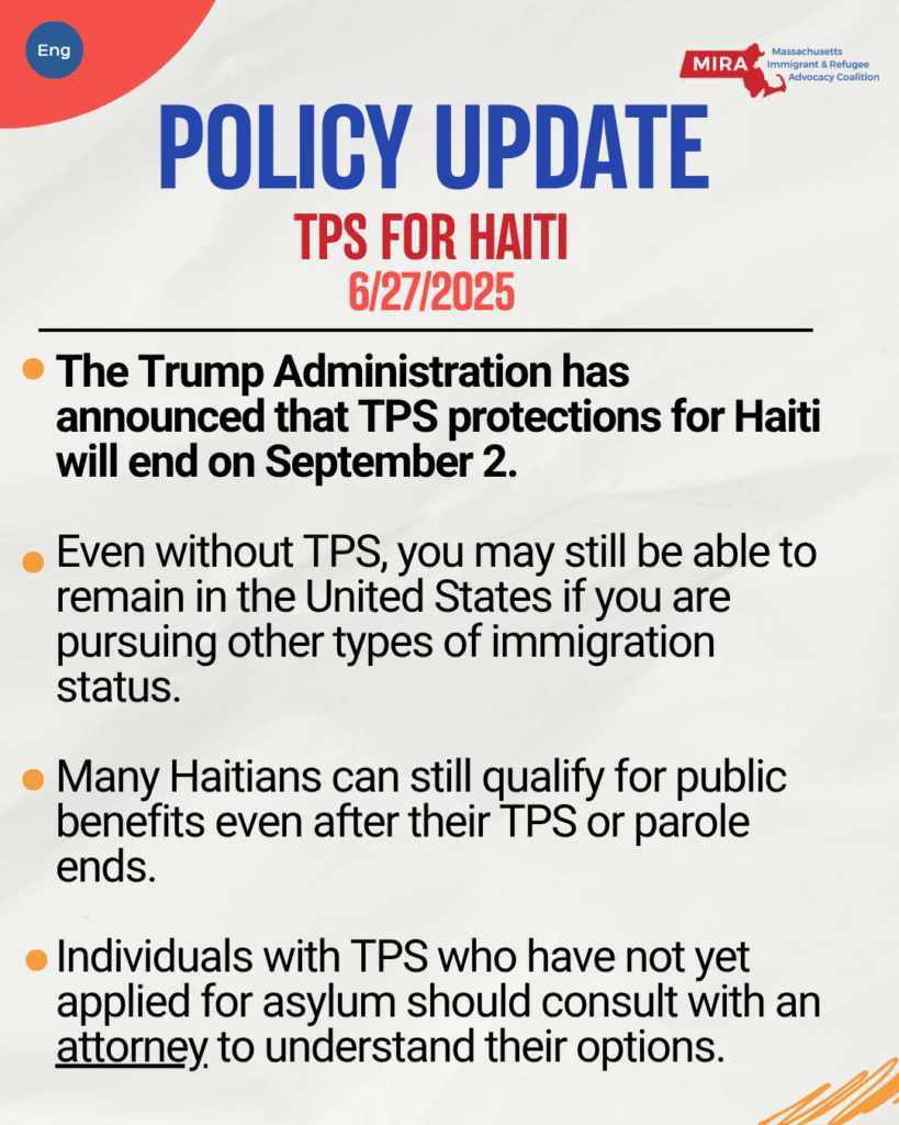 Policy Update - 6/27/2025 TPS for Haiti - MIRA Coalition
