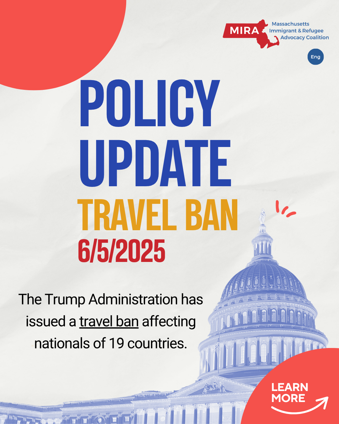 Policy Update - 6/5/2025 Travel Ban - MIRA Coalition