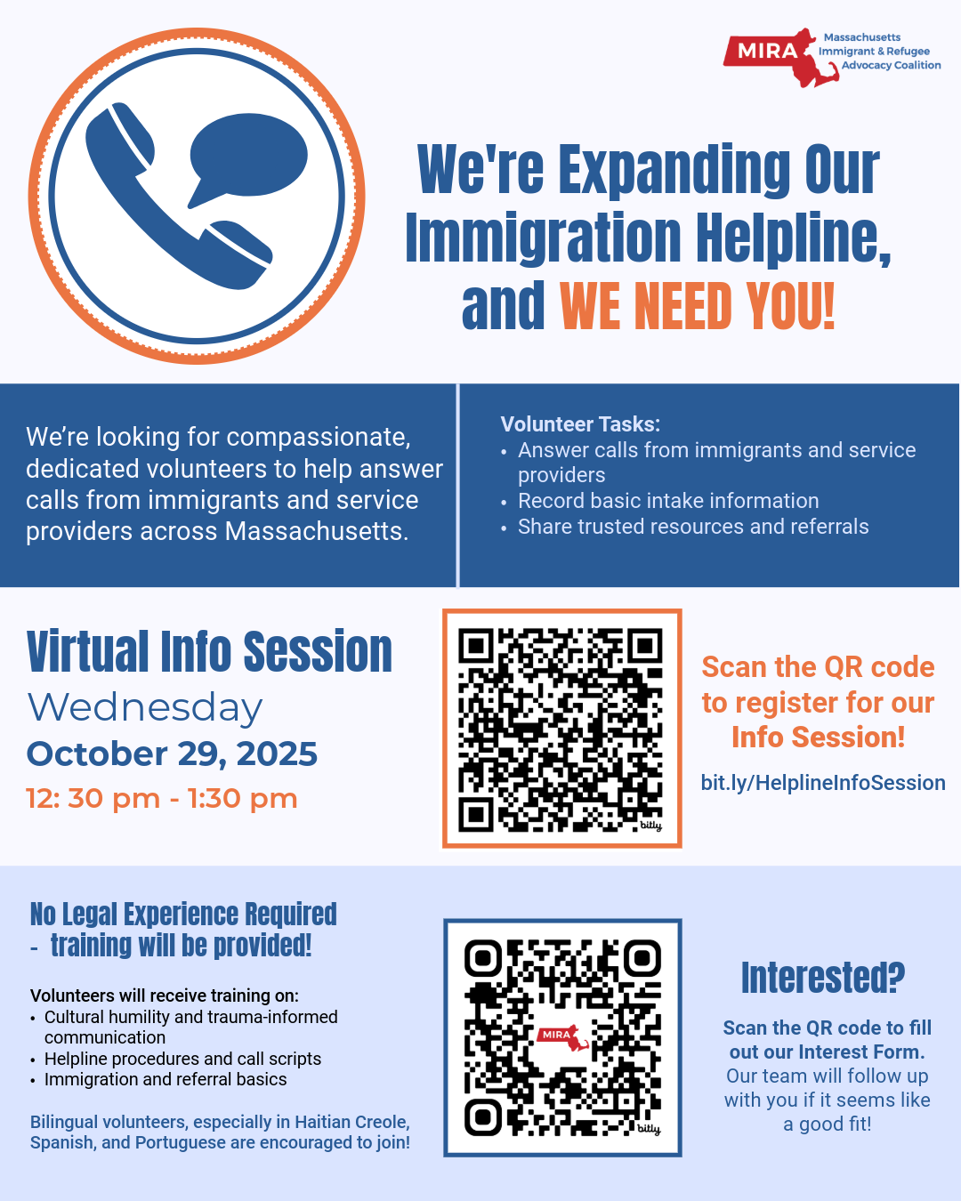 We're Expanding Our Immigration Helpline, and We Need YOU! - MIRA Coalition