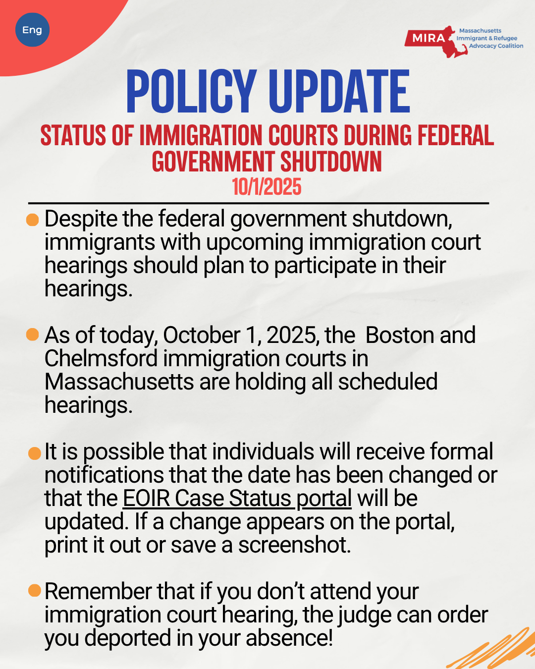 Policy Update: Status of Immigration Courts During Federal Government ...
